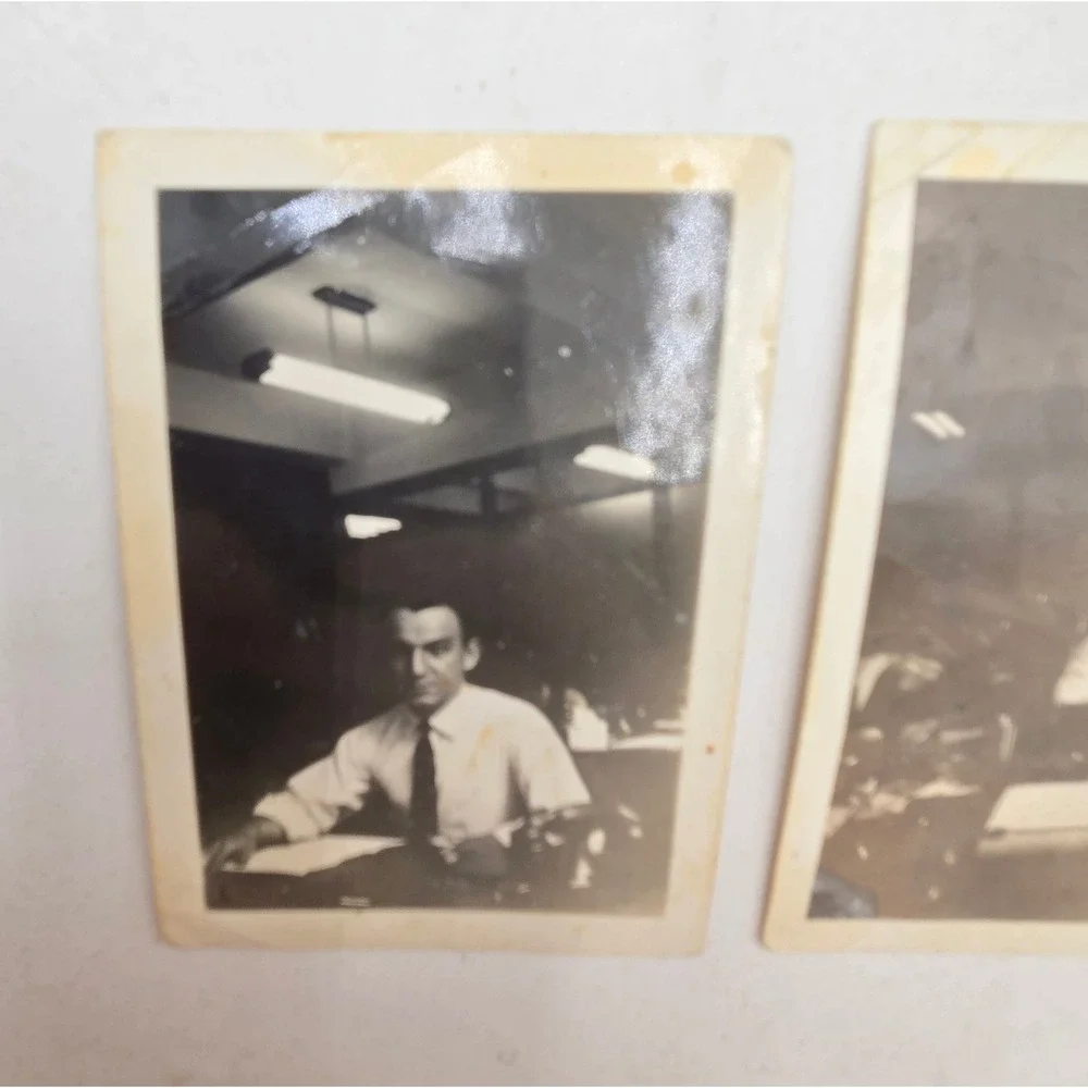 Art | Vintage Bw Office Desk Photos Man In Tie Professional Snapshots ...